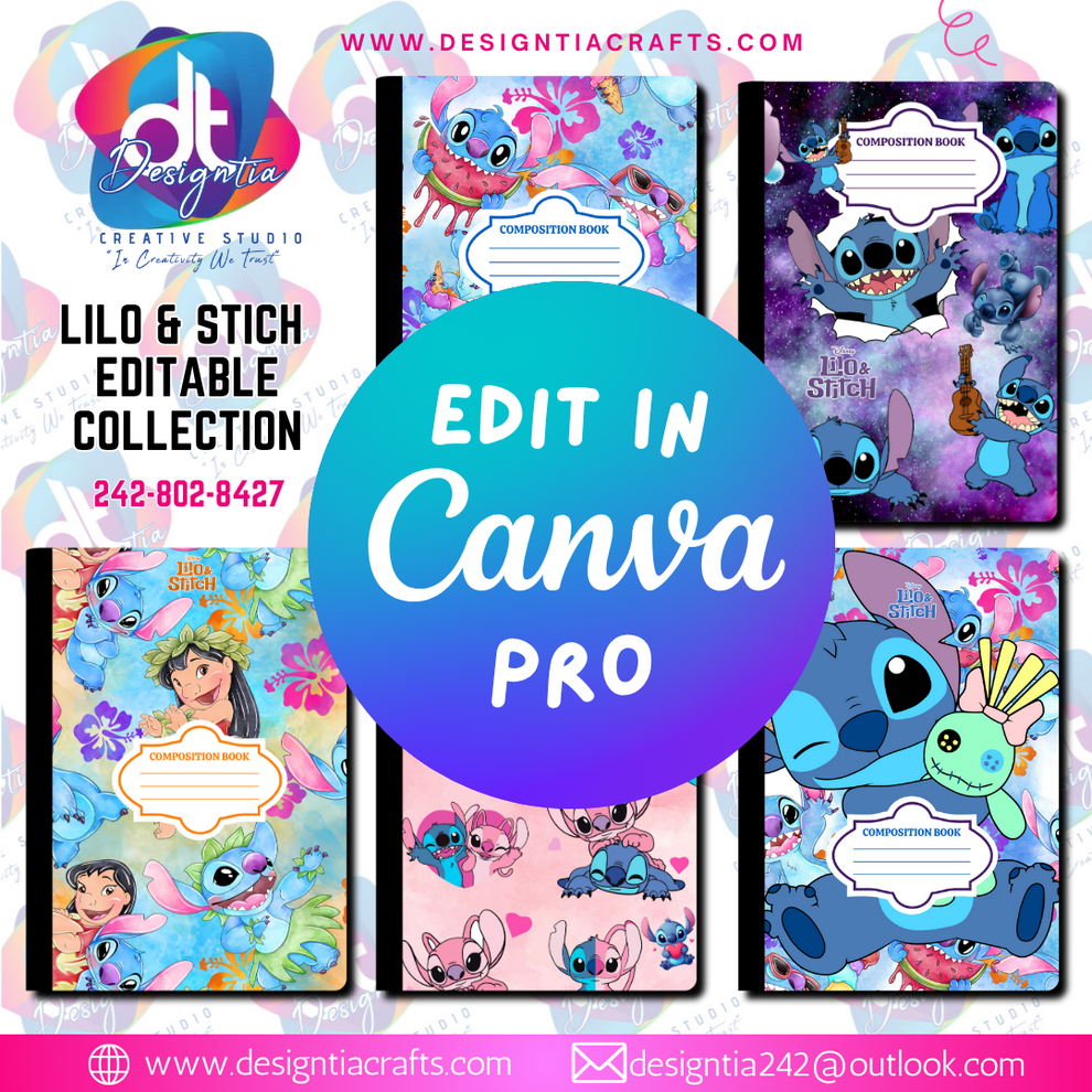 LILO & STITCH EDITABLE BOOK COVER COLLECTION – DESIGNTIA CREATIVE STUDIO